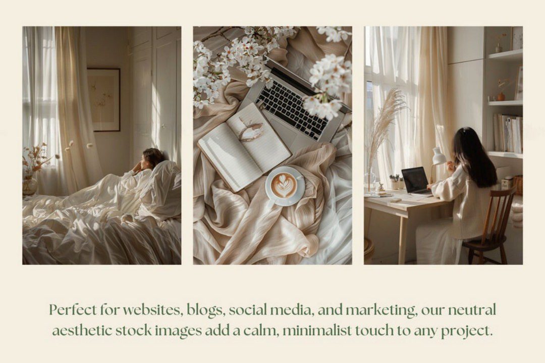 30 Neutral Aesthetic Stock Photos with MRR/PLR - Monday Products