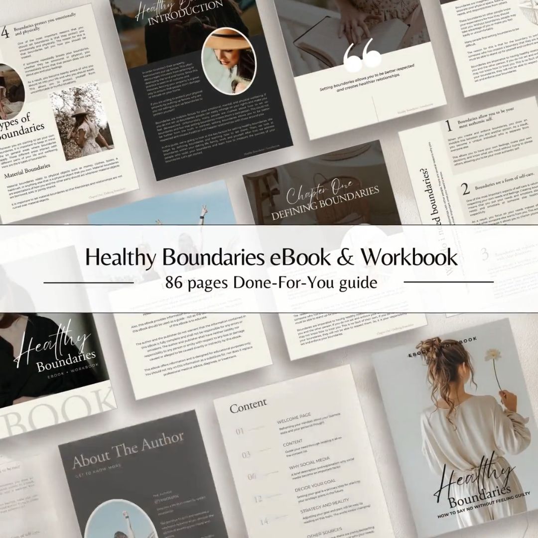 Done for You Healthy Boundaries Workbook with MRR/PLR - Monday Products